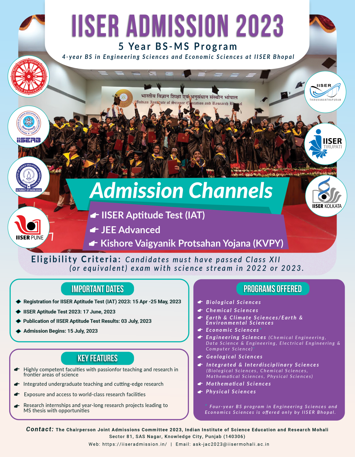 IISER Admission 2023 | IISER Tirupati