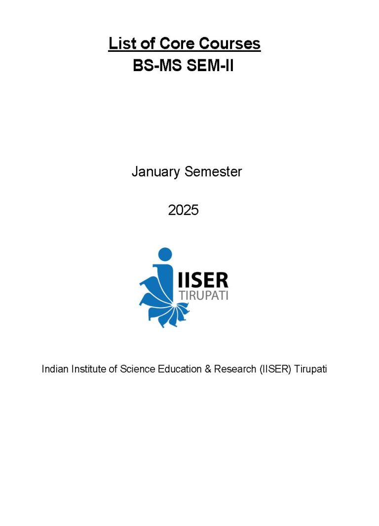 Courses Offered | IISER Tirupati