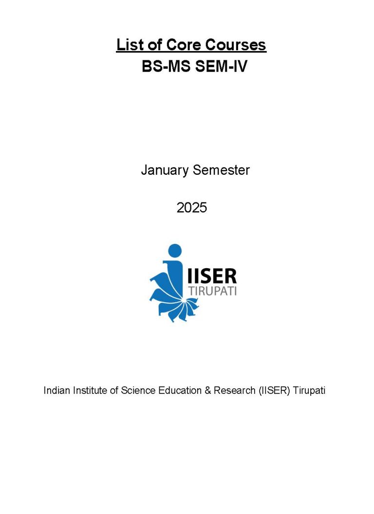 Courses Offered | IISER Tirupati
